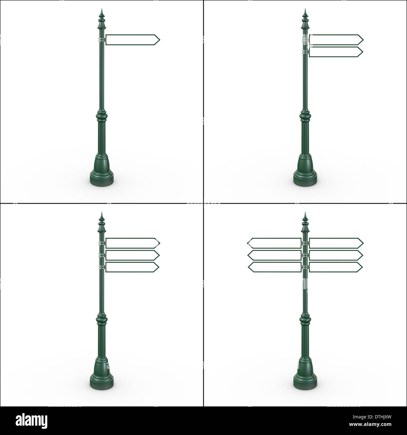 A collection of classic street Sign Posts with different numbers of ...