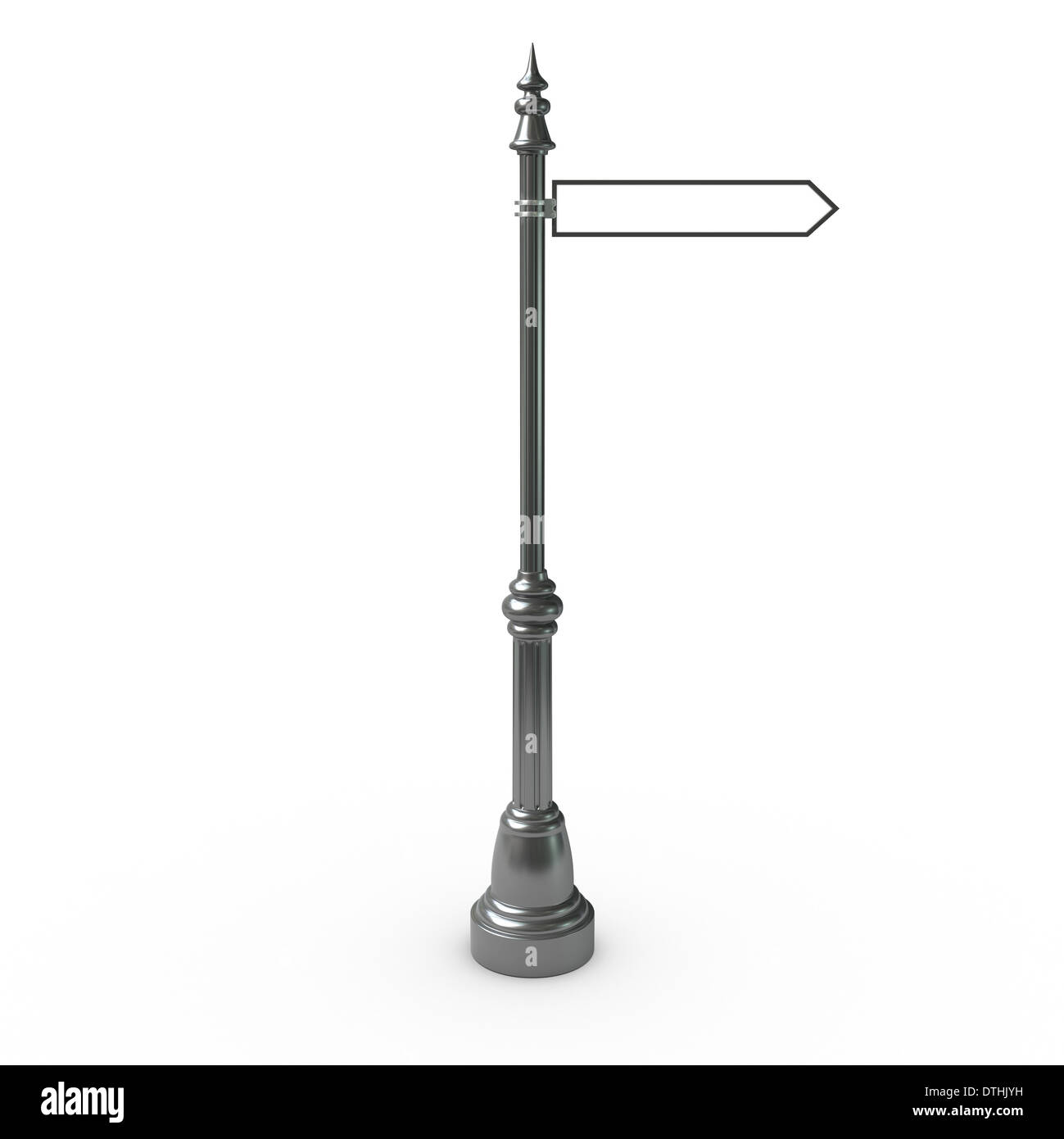 A metal street Sign Post with one Sign pointing right Stock Photo - Alamy