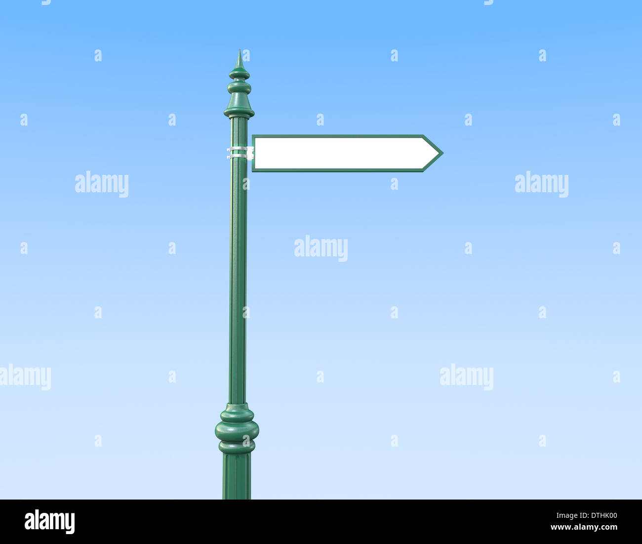 A classic street Sign Post with one Sign pointing right on a sky ...