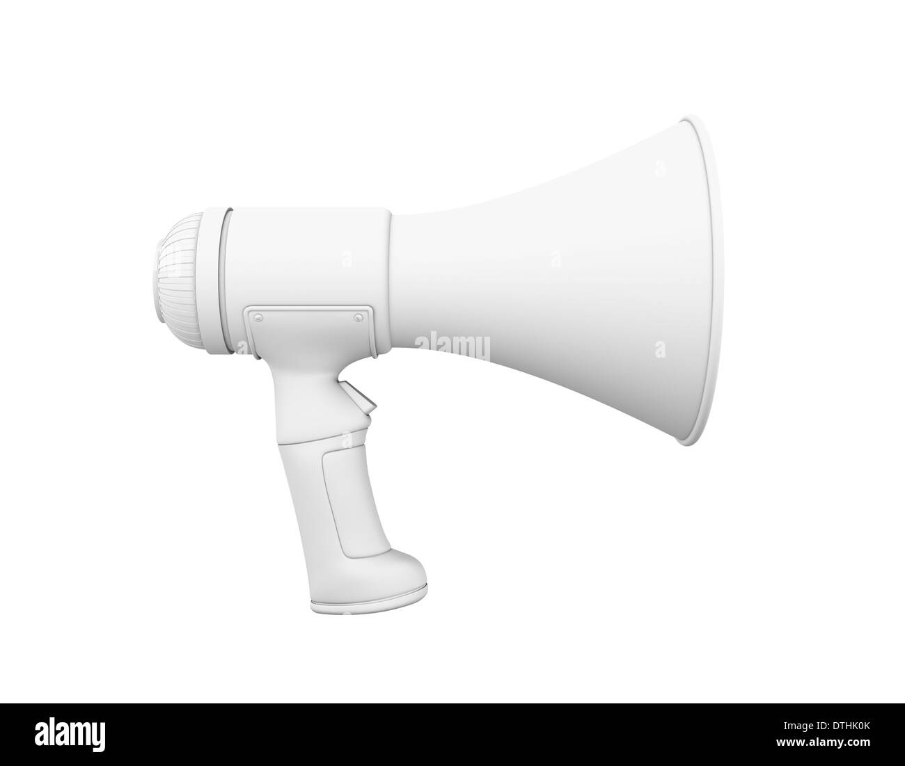 A grey Megaphone on a white background, profile Stock Photo - Alamy
