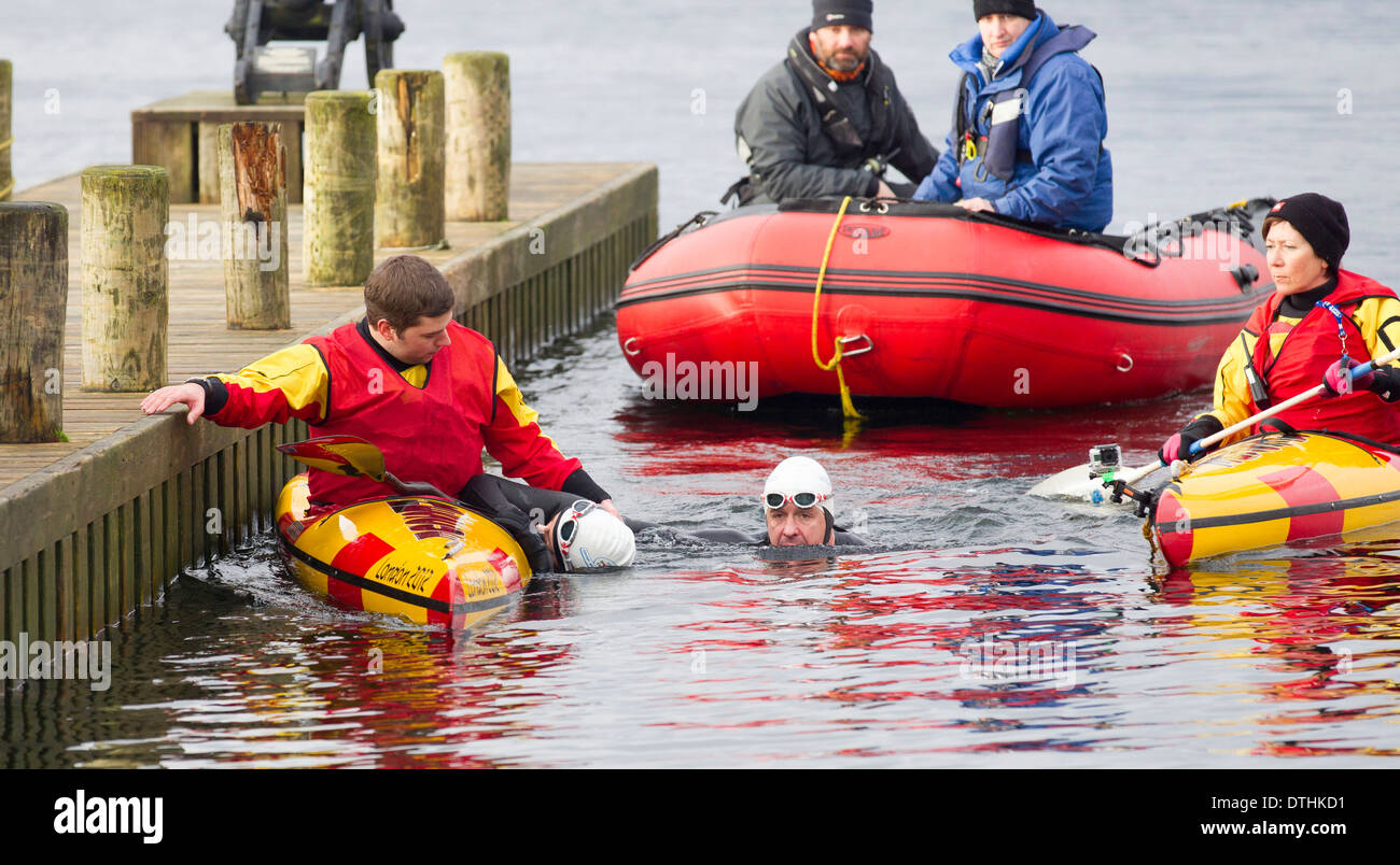 Davina McCall Sport Relief challenge Beyond Breaking Point swimming ...
