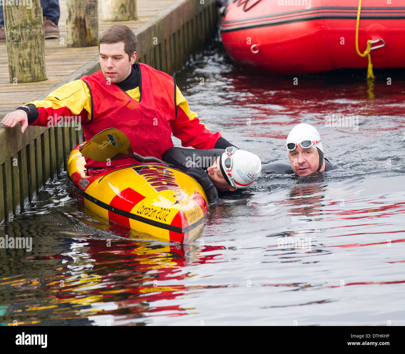 Davina McCall Sport Relief challenge Beyond Breaking Point swimming ...