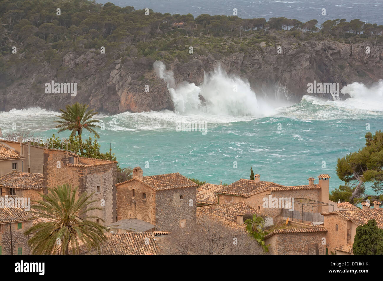 Majorca's northwest coast. Lluc Alcari village and sa Pedrissa ...
