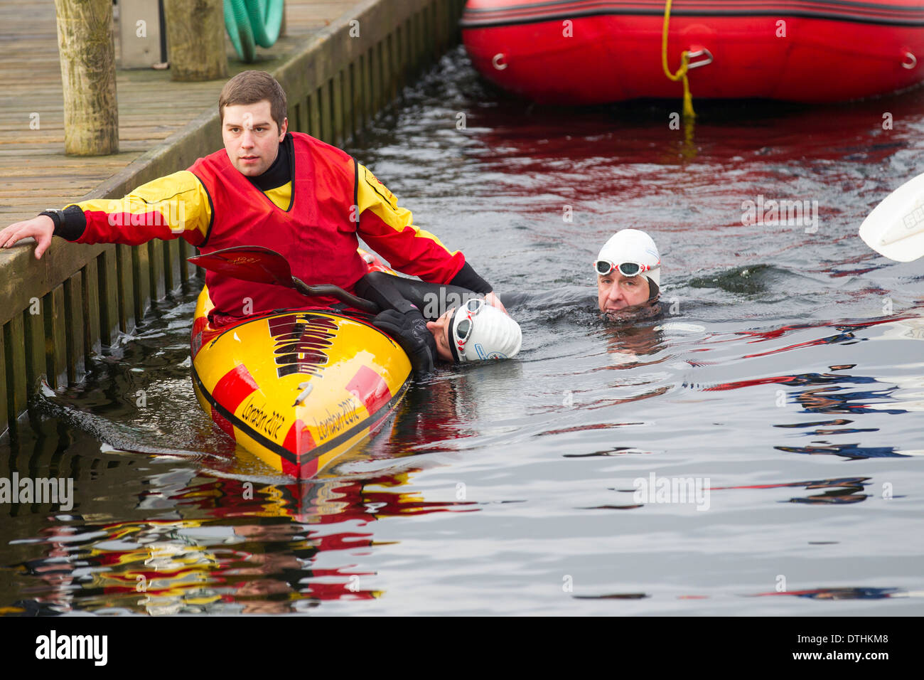Davina McCall Sport Relief challenge Beyond Breaking Point swimming ...
