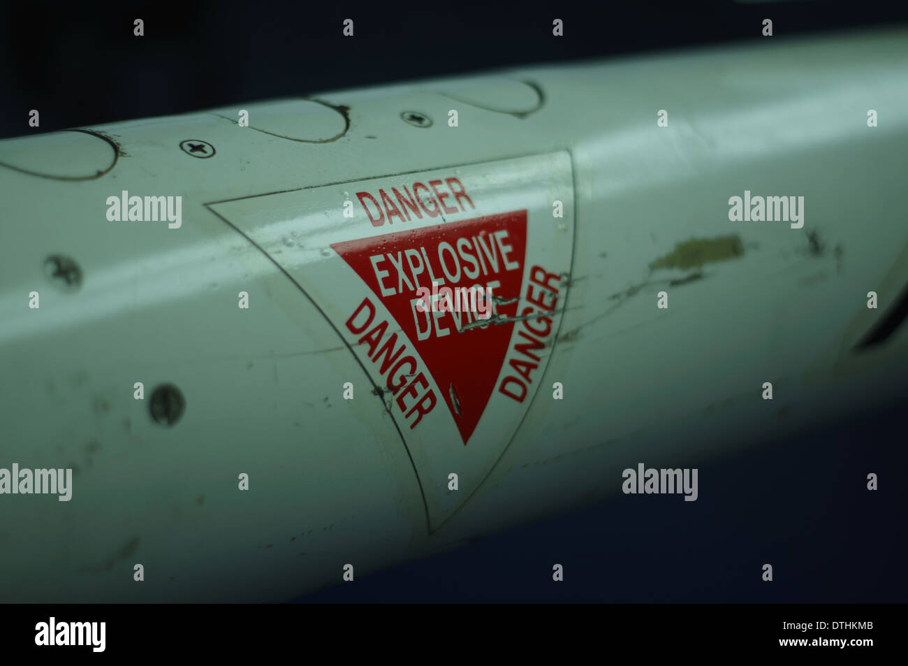Danger Explosive Device Label on Missile Stock Photo - Alamy