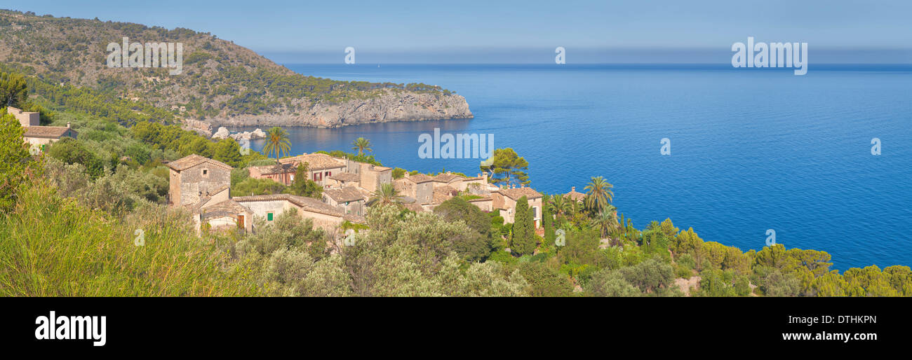 Majorca's northwest coast. Lluc Alcari village and sa Pedrissa ...