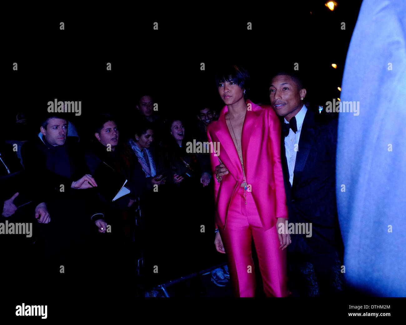 Pharrell Williams and his wife Helen Lasichanh, arriving at The Elle ...