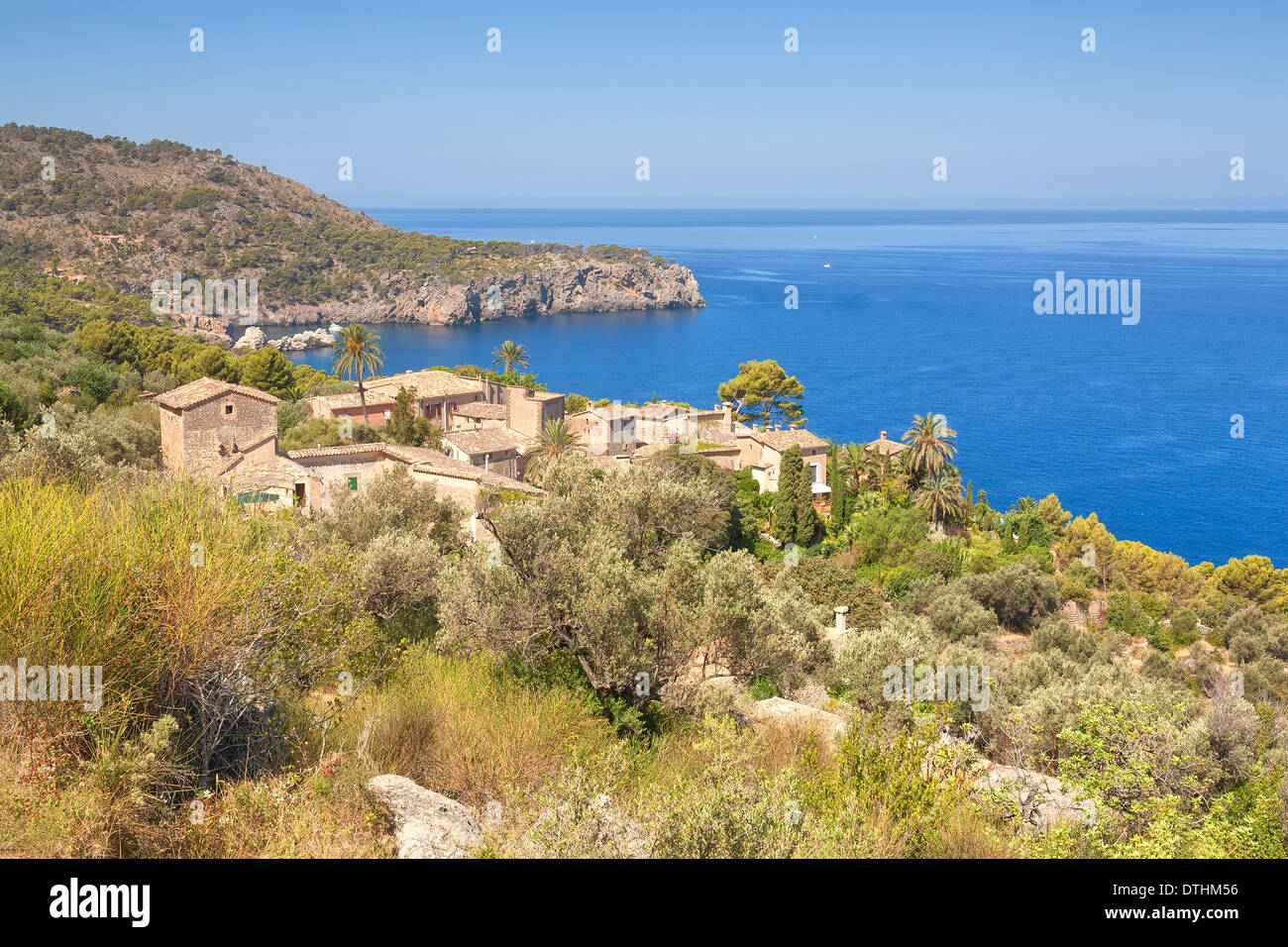 Majorca's northwest coast. Lluc Alcari village and sa Pedrissa ...