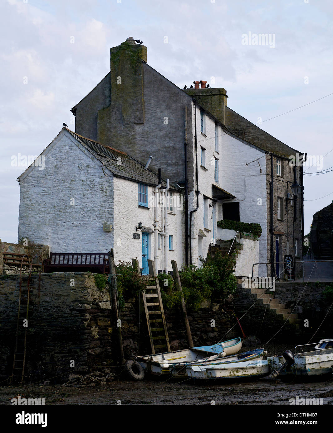 Cottages at Polperro, Cornwall Stock Photo - Alamy