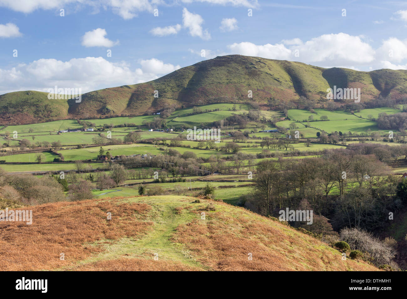 Caer Caradoc Hill from the Long Mynd, Shropshire, England, UK Stock ...