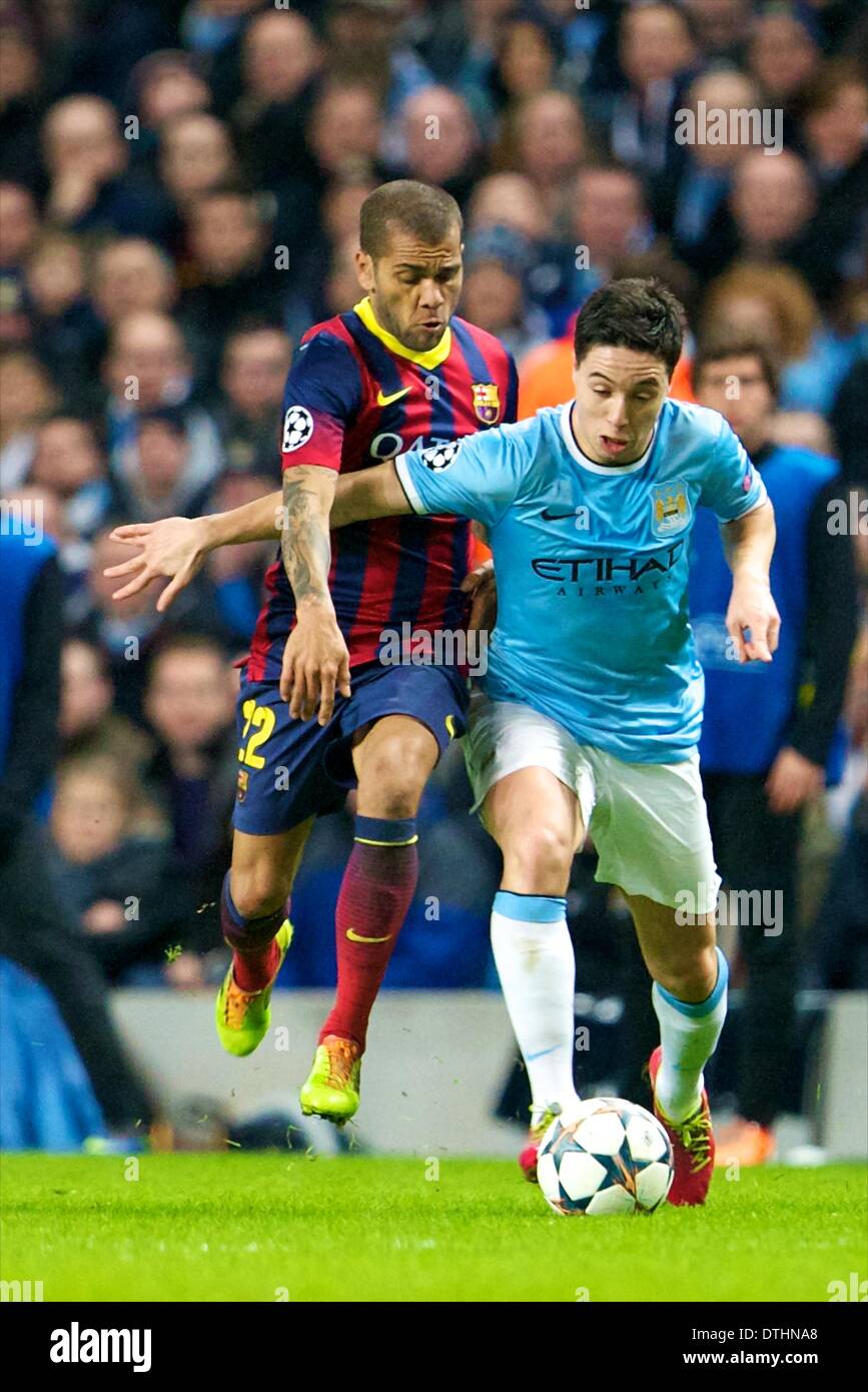 Manchester, UK. 18th Feb, 2014. Manchester City midfielder Samir Nasri ...