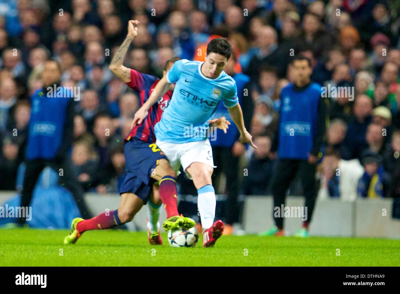 Manchester, UK. 18th Feb, 2014. Manchester City midfielder Samir Nasri ...