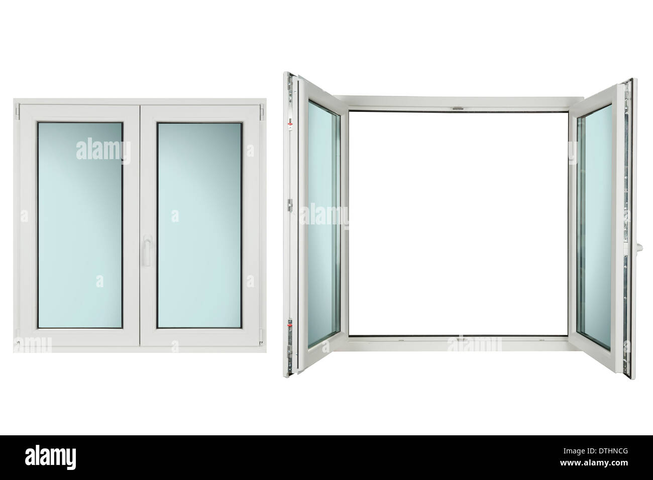 White plastic windows on white background Stock Photo - Alamy
