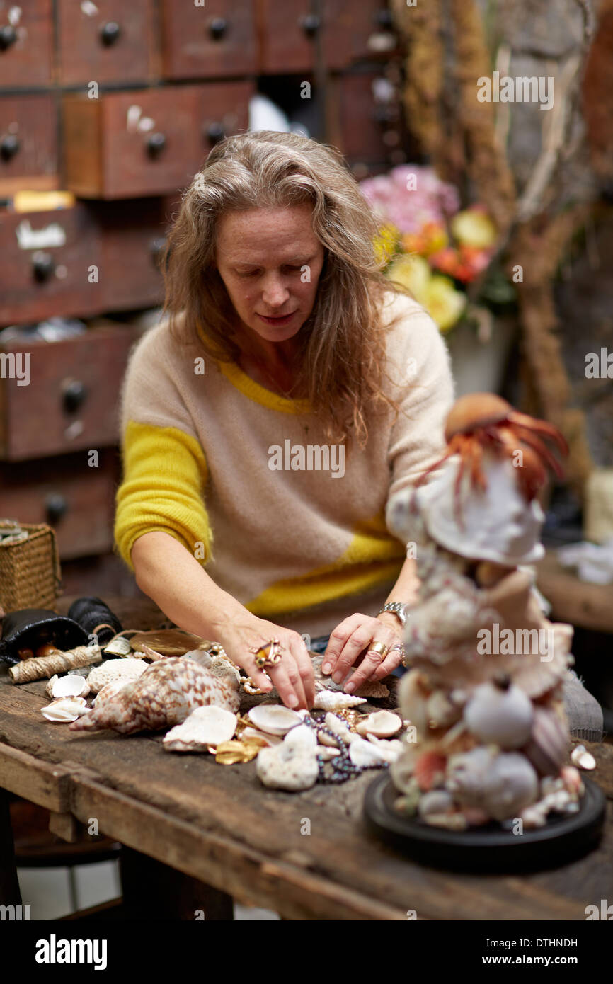 Liddie Holt artist of decorative domes in her home Stock Photo - Alamy