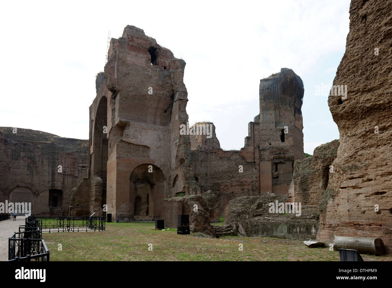 Ruin buildings in vast frigidarium central hall Baths Caracalla Rome ...