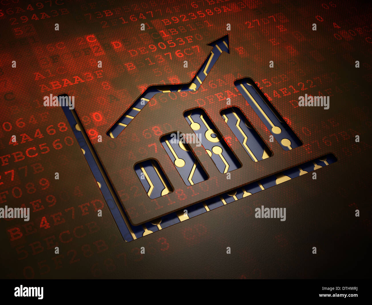 News concept: Growth Graph on digital screen background Stock Photo - Alamy