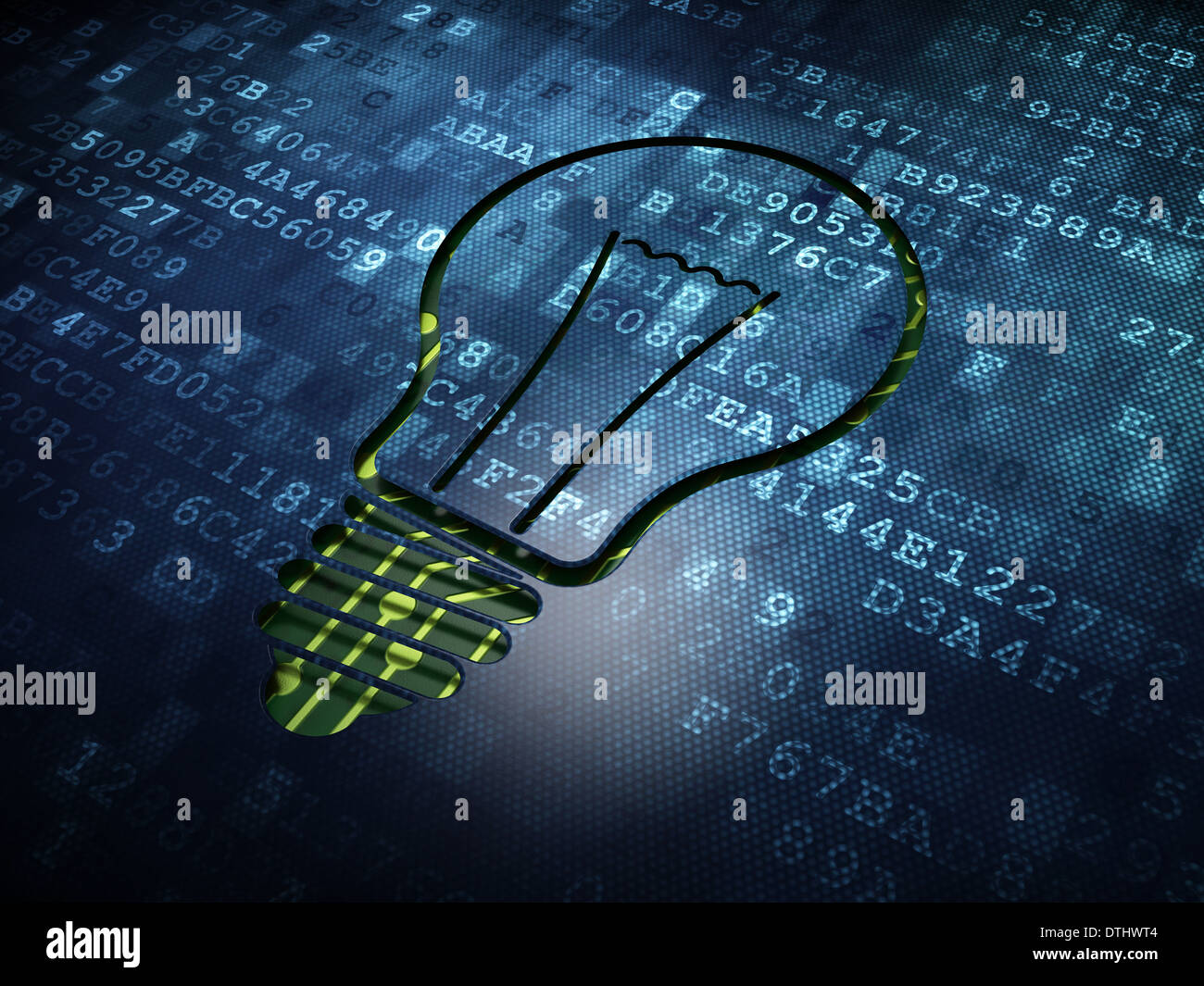Business concept: Light Bulb on digital screen background Stock Photo ...