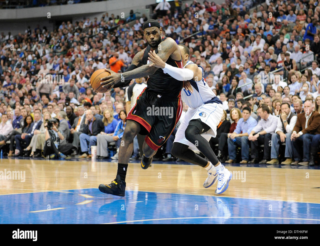 Dallas, TX, USA . 18th Feb, 2014. Miami Heat small forward LeBron James ...
