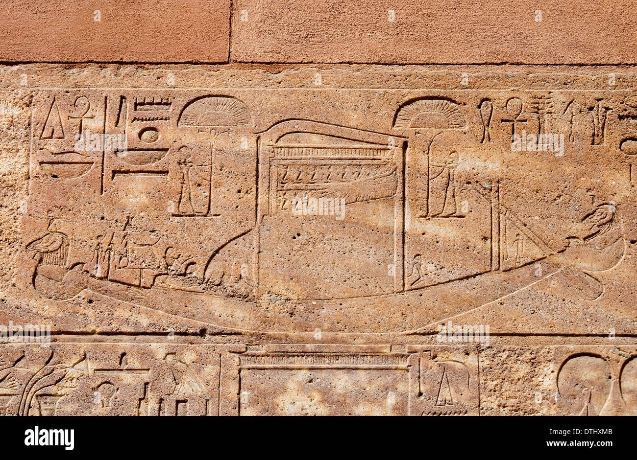 The sacred boat in the quartzite block of Red Chapel in open air museum ...