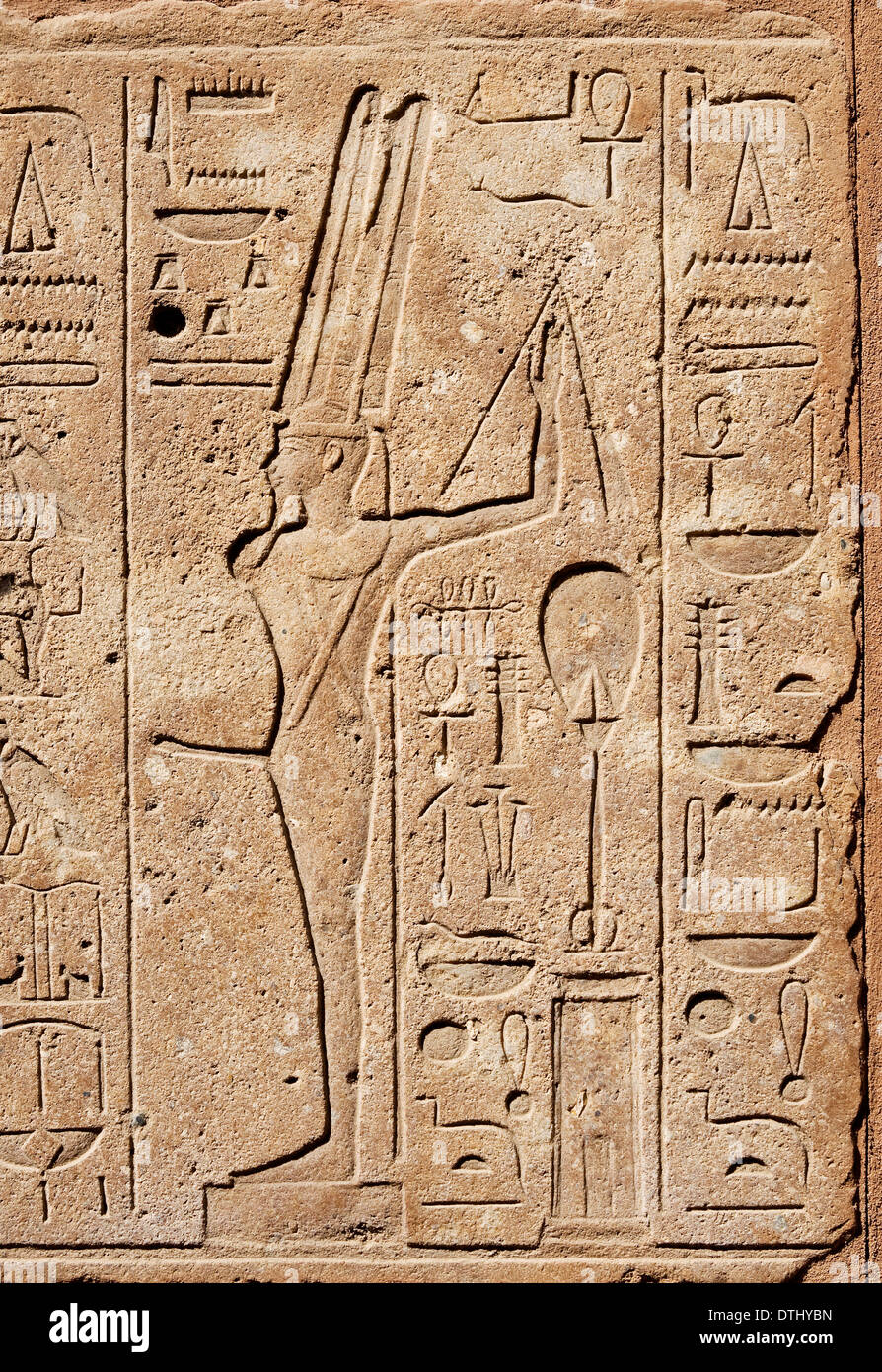 God Min Amun hityphallic in a block of Red Chapel in Karnak,Egypt Stock Photo - Alamy