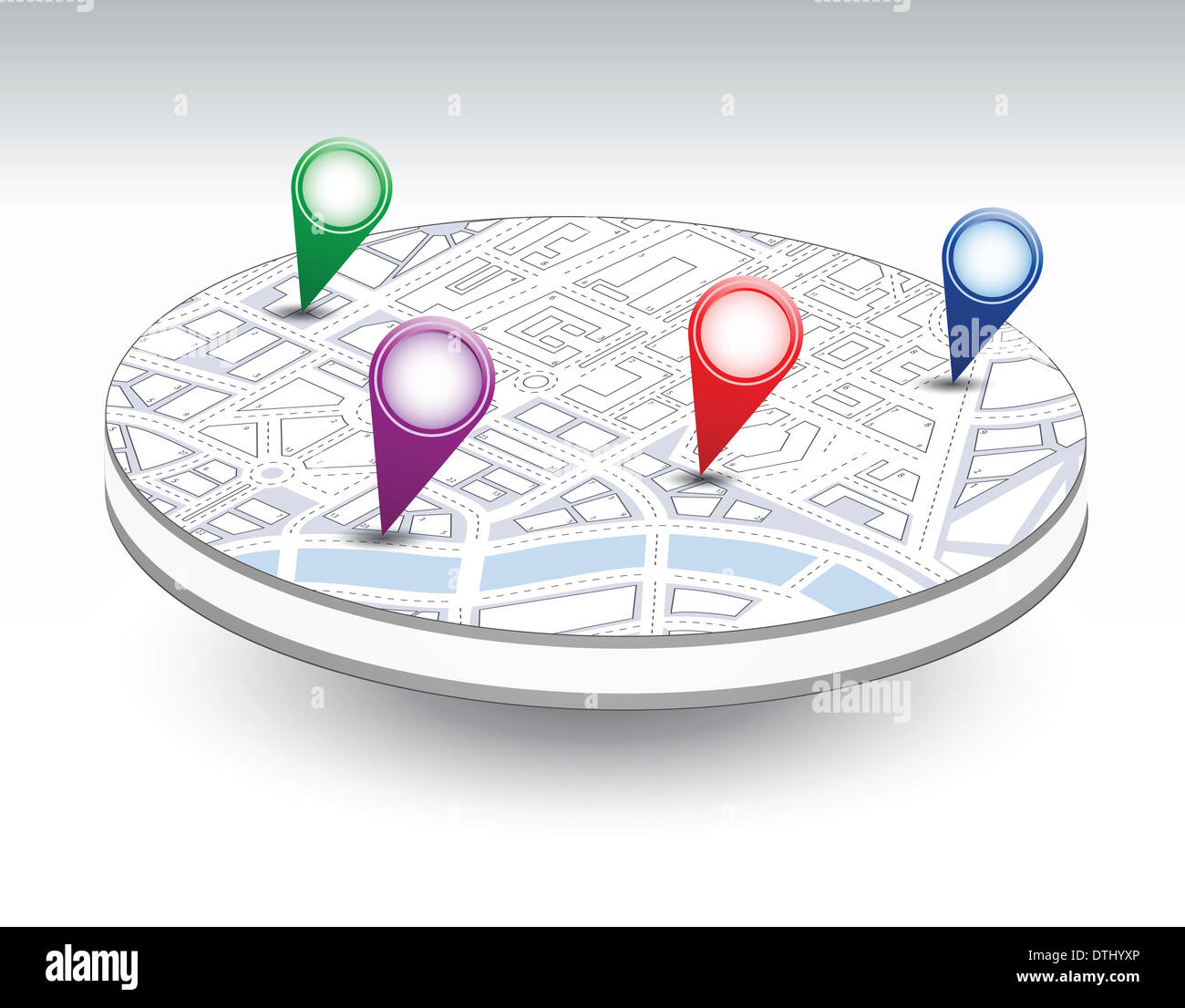 A set of icons isometric city map background Stock Photo - Alamy