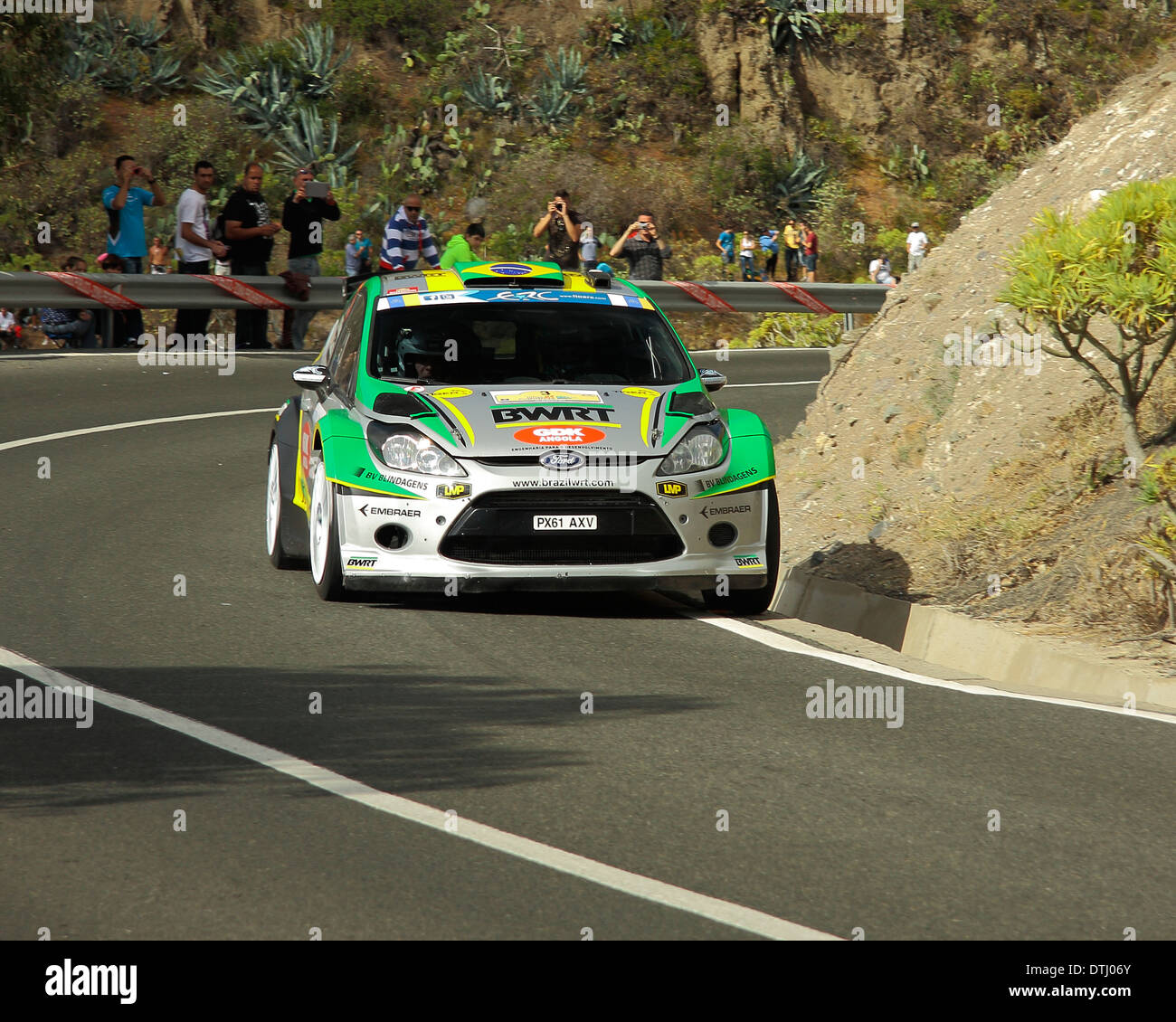 The Brazilian rally driver, Daniel Oliveira and his navigator Antonio ...