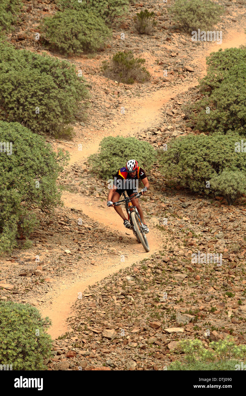 A rider competing on a mountain bike trial Stock Photo - Alamy