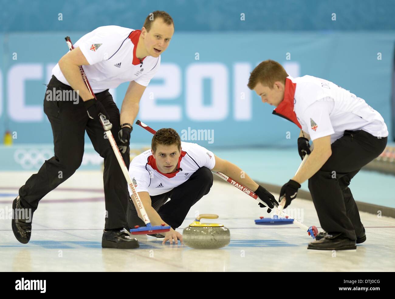 Sochi, Russia. 18th Feb, 2014. Scott Andrws (GBR) pushes off with ...