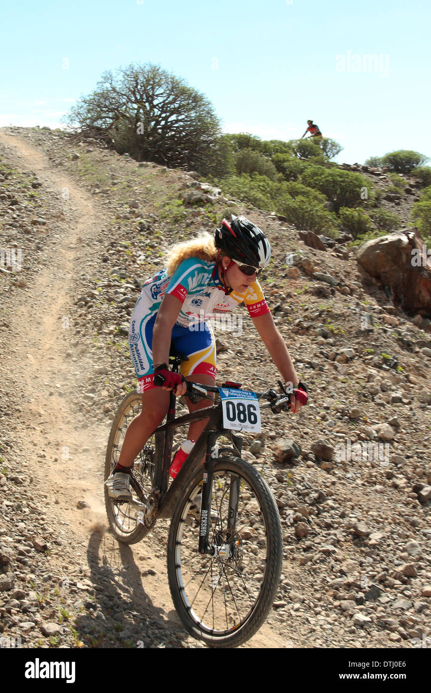 A rider competing on a mountain bike trial Stock Photo - Alamy