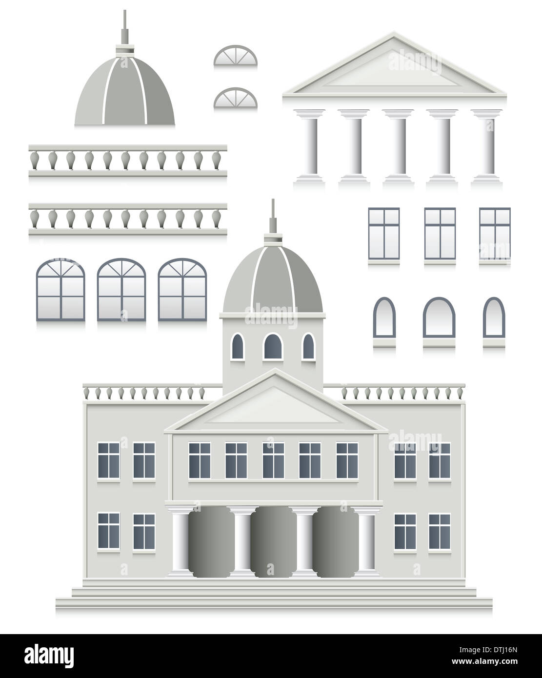 Old white house built Cut Out Stock Images & Pictures - Alamy