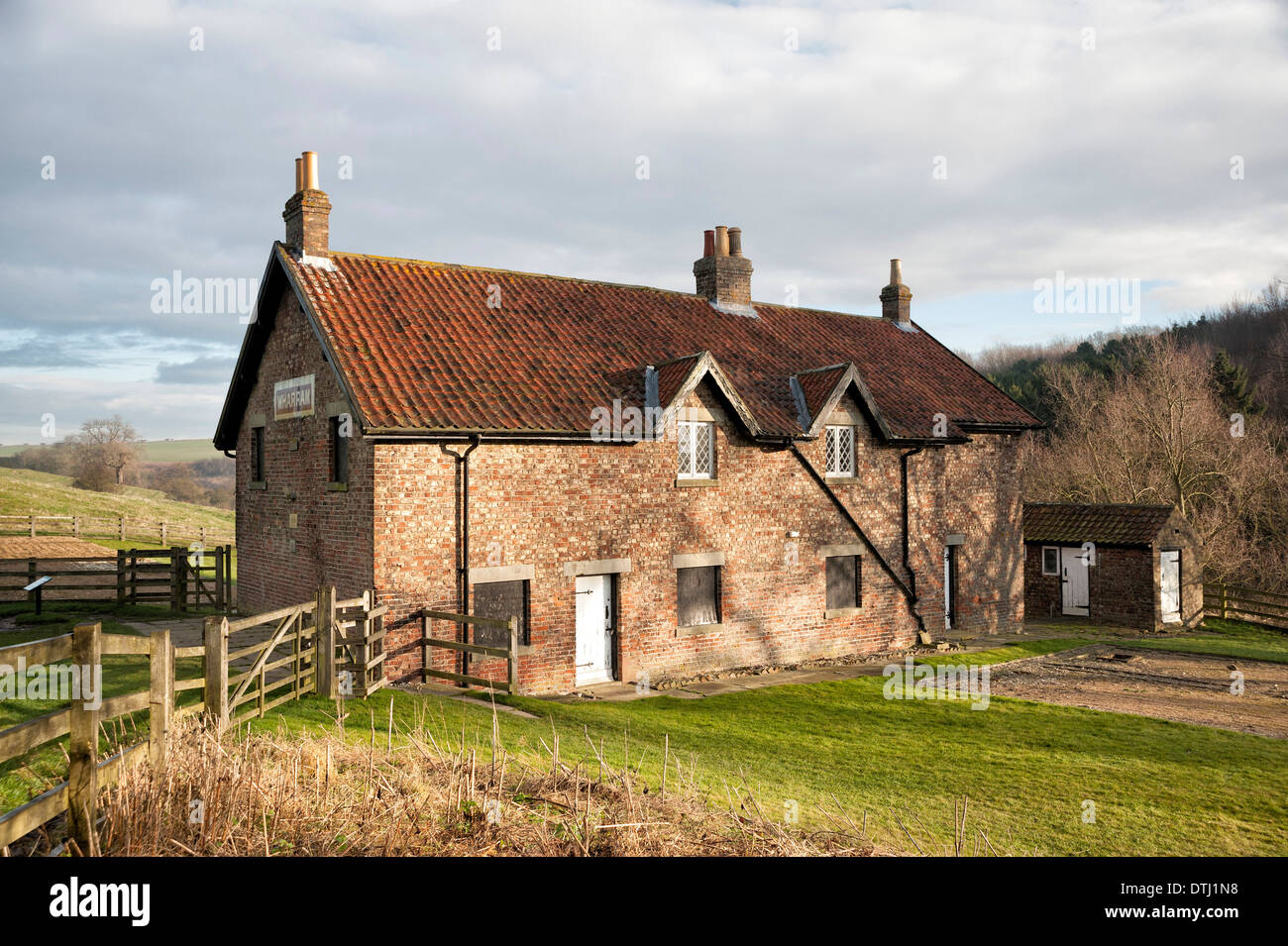 The manor house at Wharram Percy abandoned village Stock Photo - Alamy