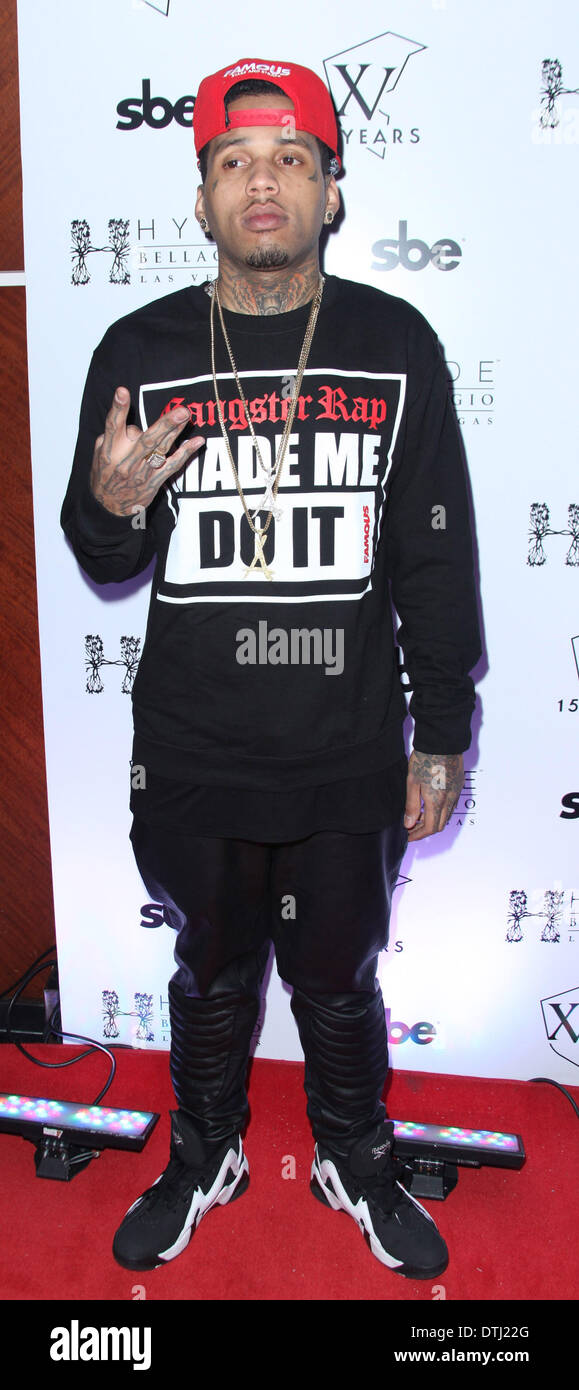 Las Vegas, Nevada, USA. 18th Feb, 2014. Rapper Kid Ink arrives at Hyde ...