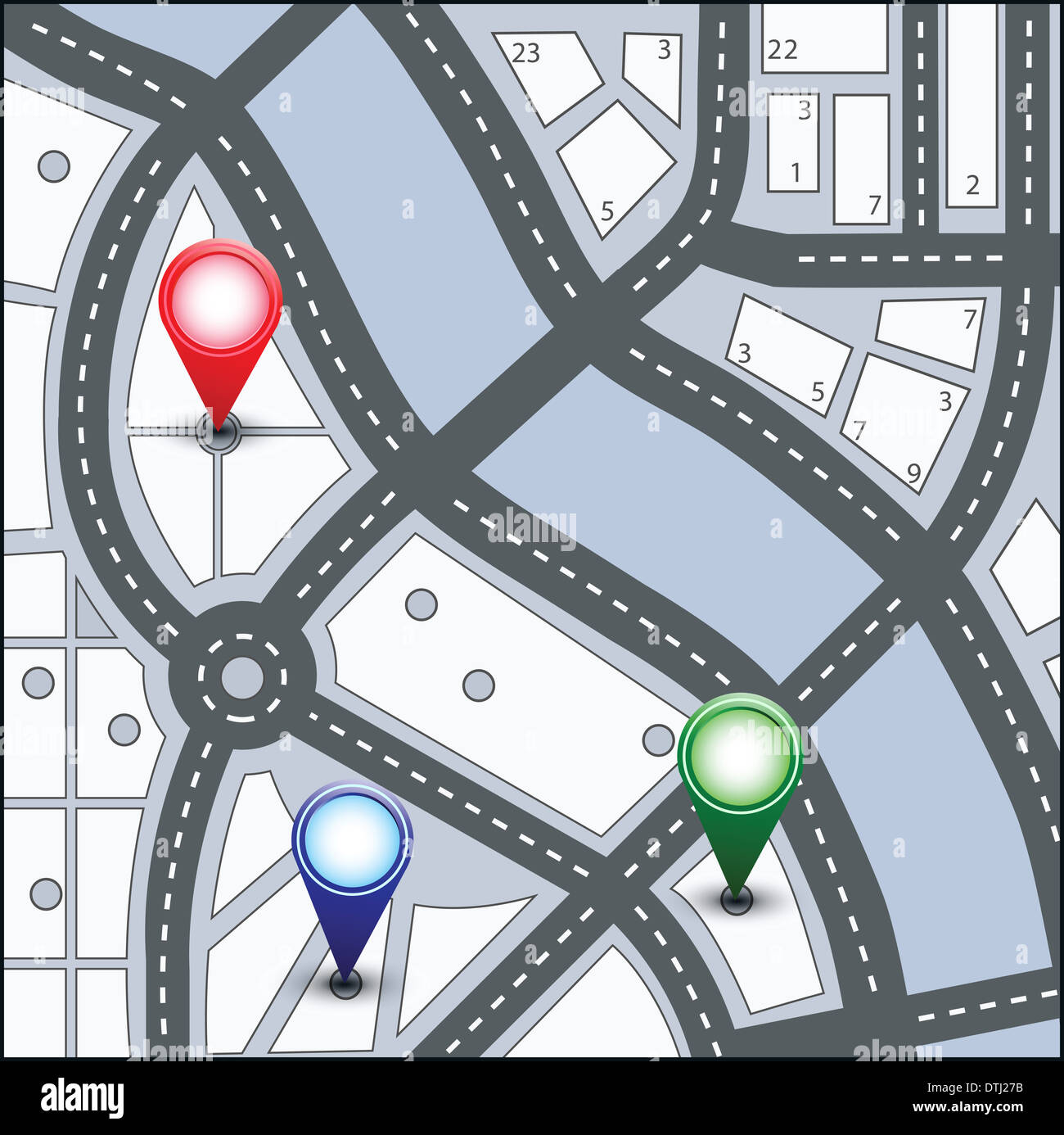 Vector map of the urban area in various colors Stock Photo - Alamy