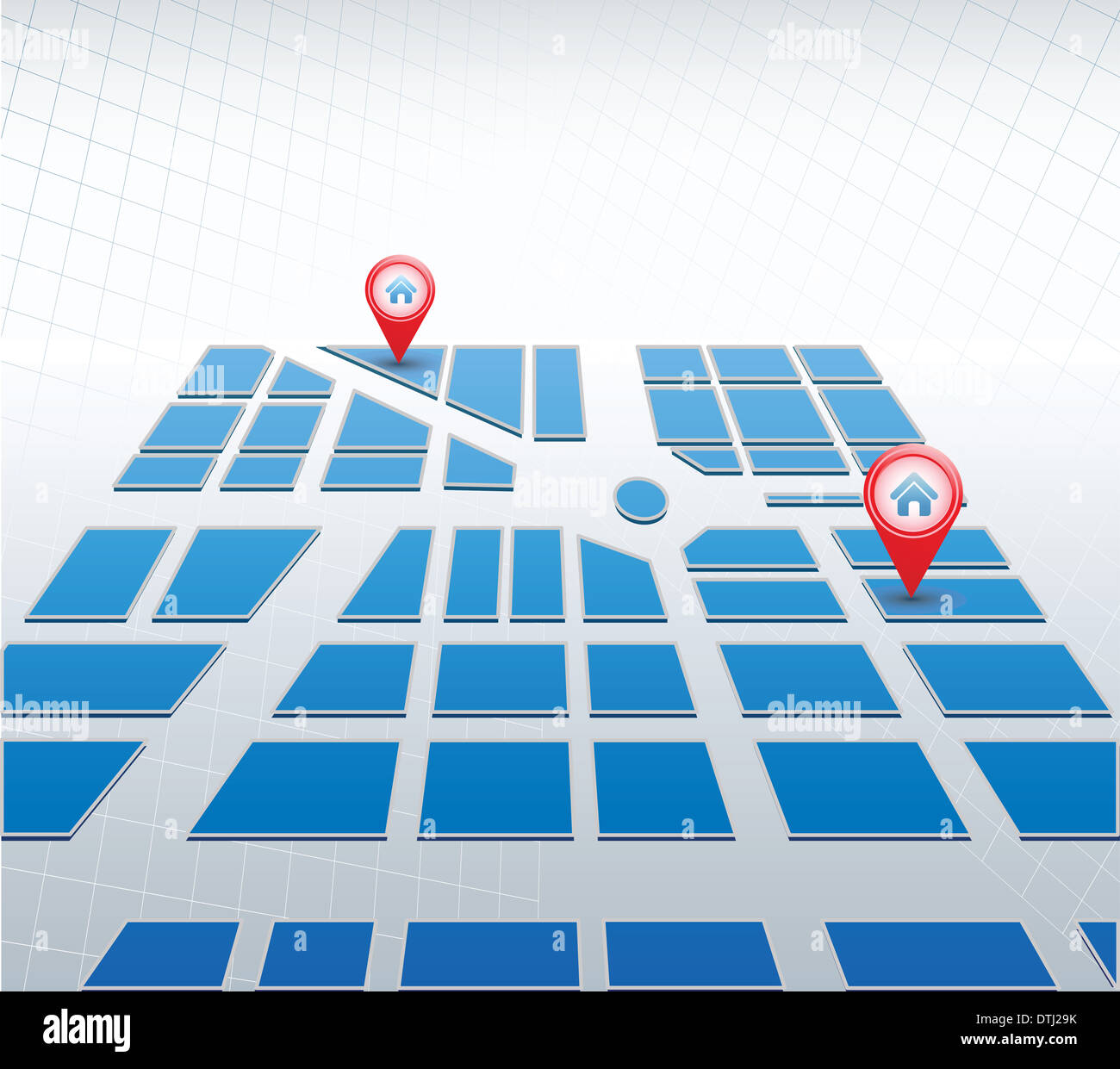 Isometric vector map of city Stock Photo - Alamy