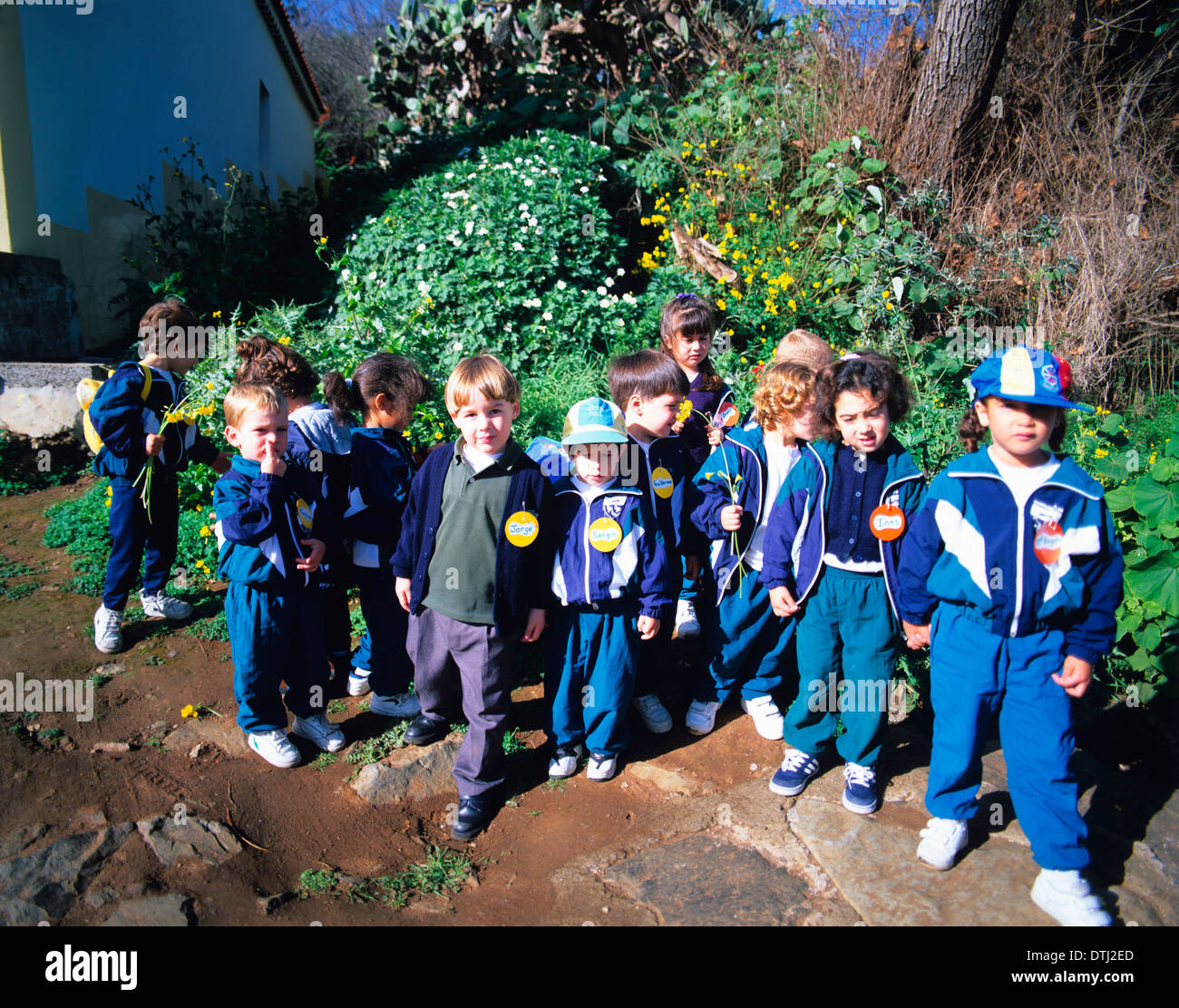 Group of male and female local school children Stock Photo - Alamy