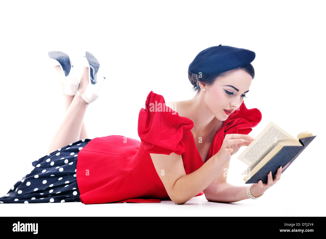 beautiful young woman read book Stock Photo - Alamy