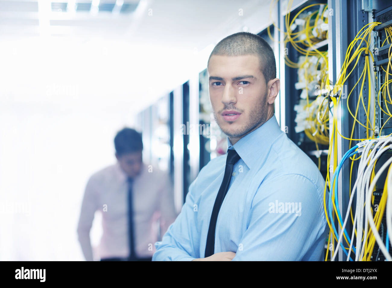 it engineers in network server room Stock Photo - Alamy