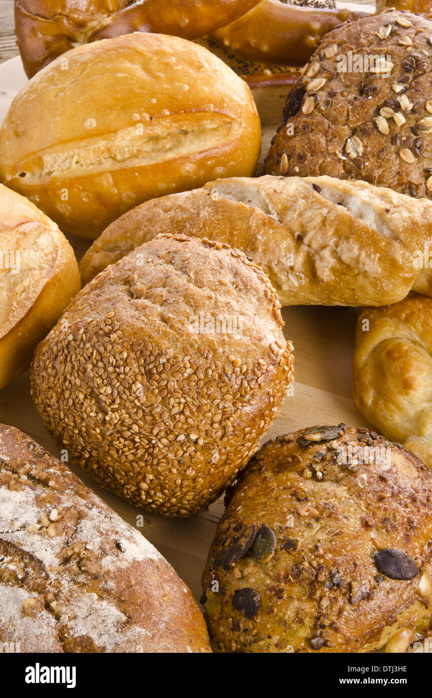 mixed bread rolls Stock Photo - Alamy