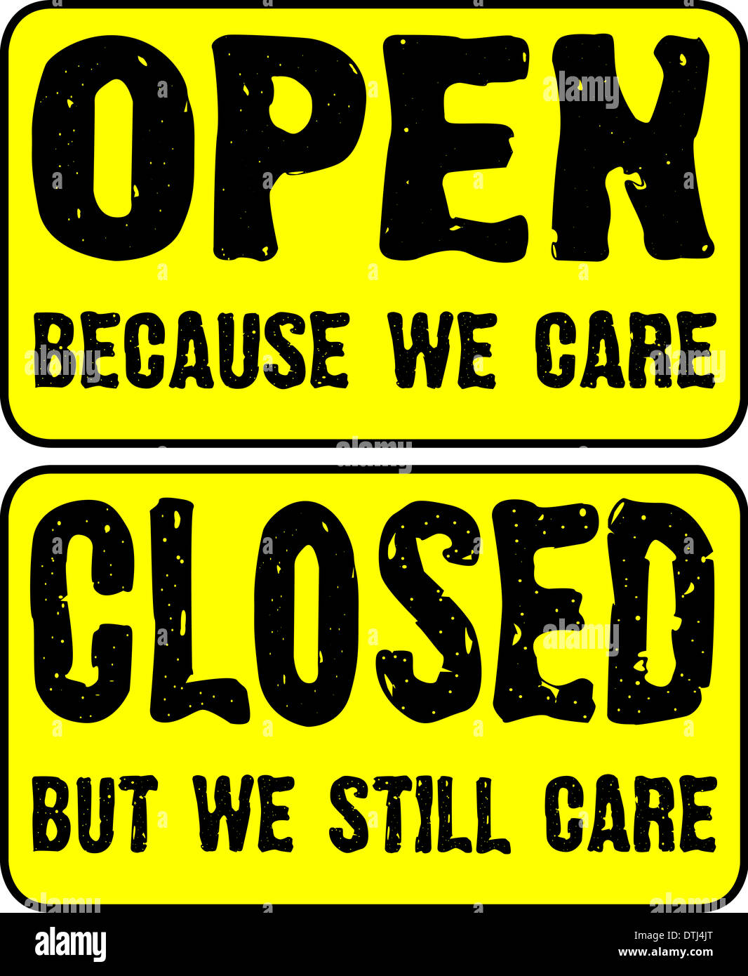 Open and closed store signs isolated on a white background. All text is ...