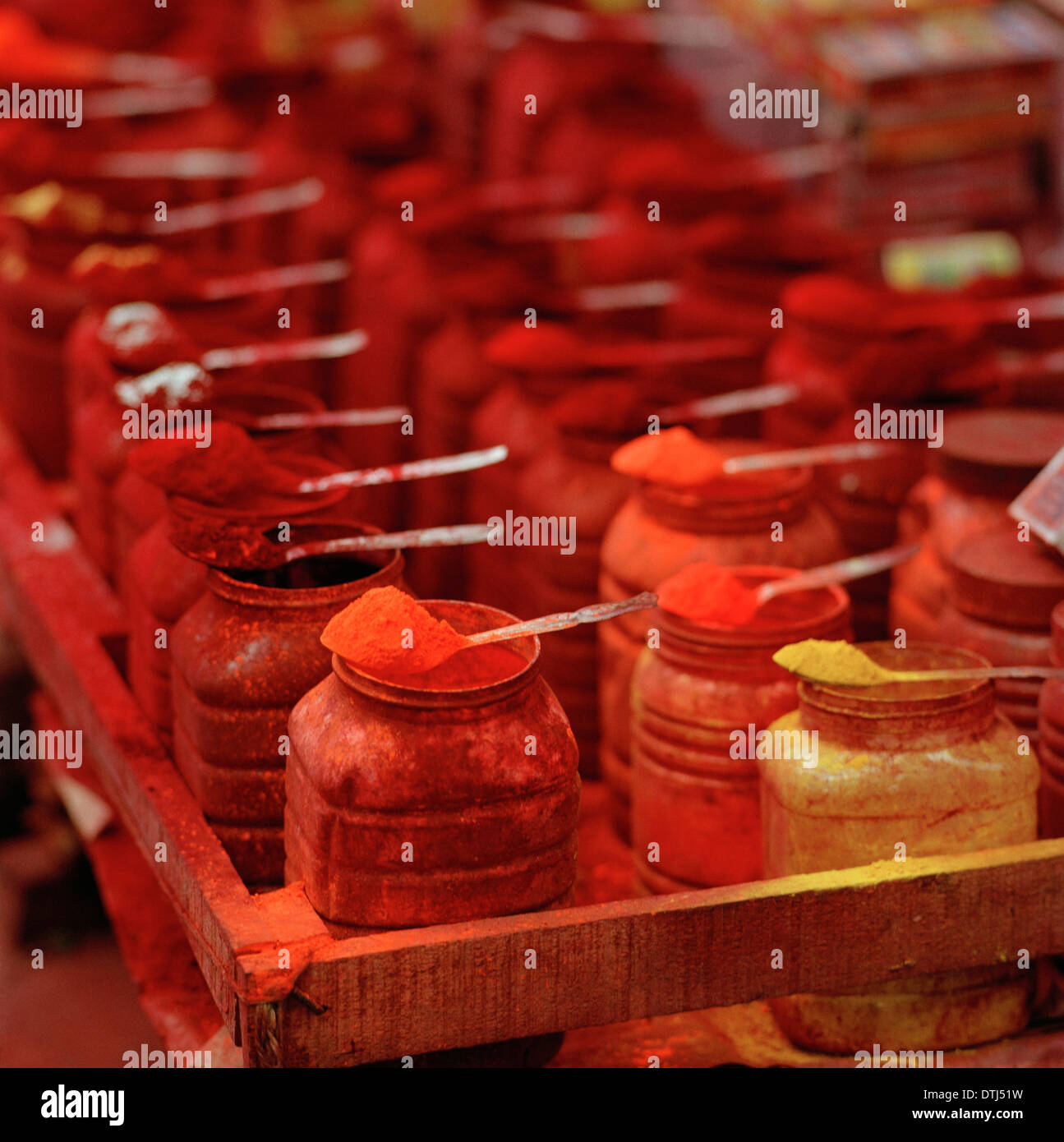 Hindu tikka powder at Kalighat Temple Kolkata Calcutta in West Bengal ...