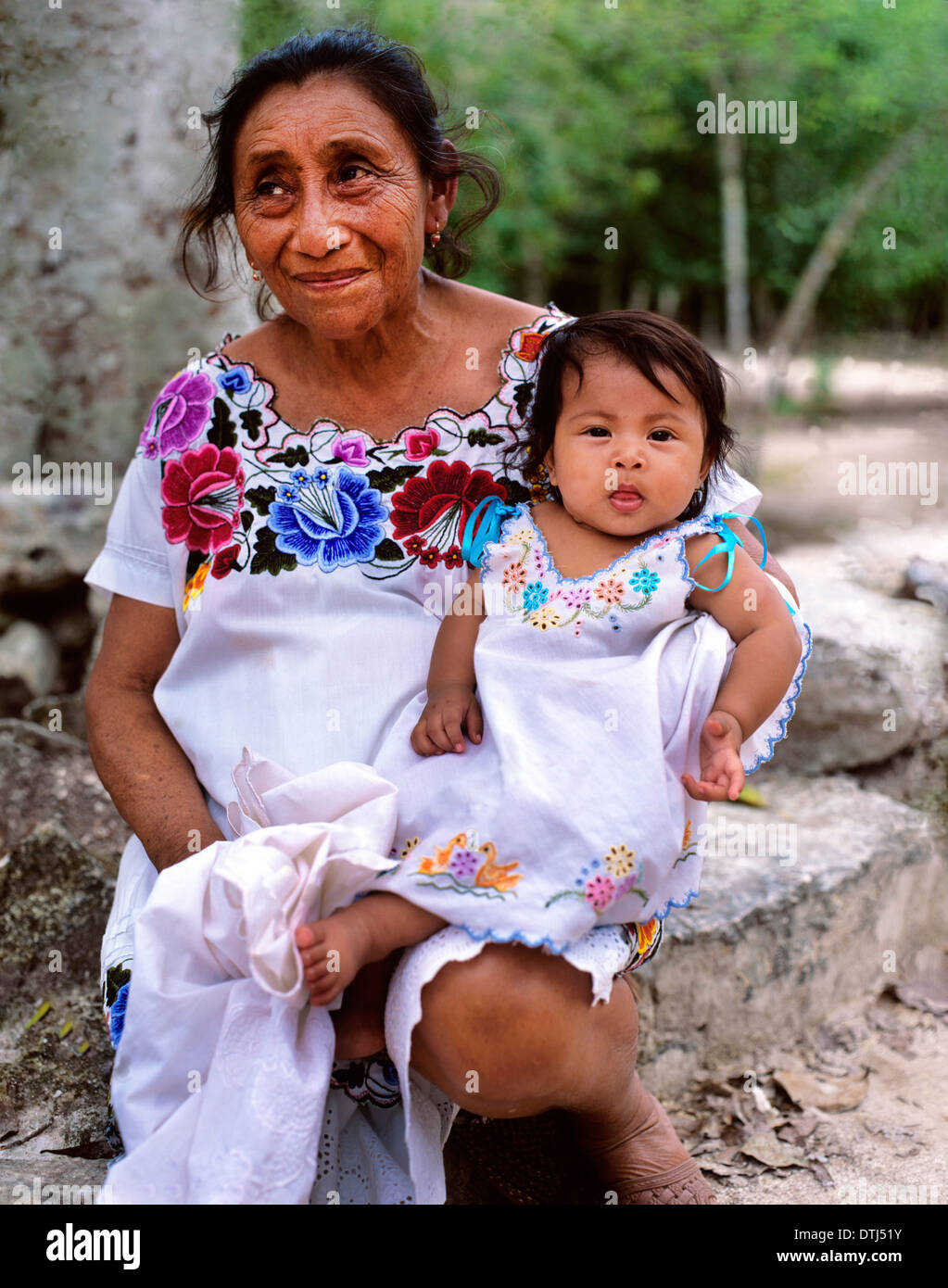 Mayan grandmother and baby in traditional clothing Stock Photo - Alamy