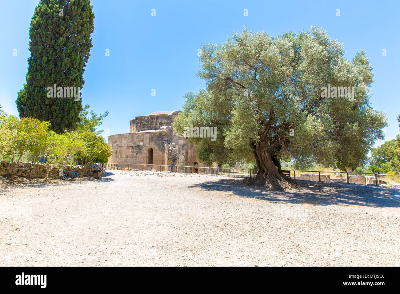 Monastery (friary) in Messara Valley at Crete island in Greece. Messara ...
