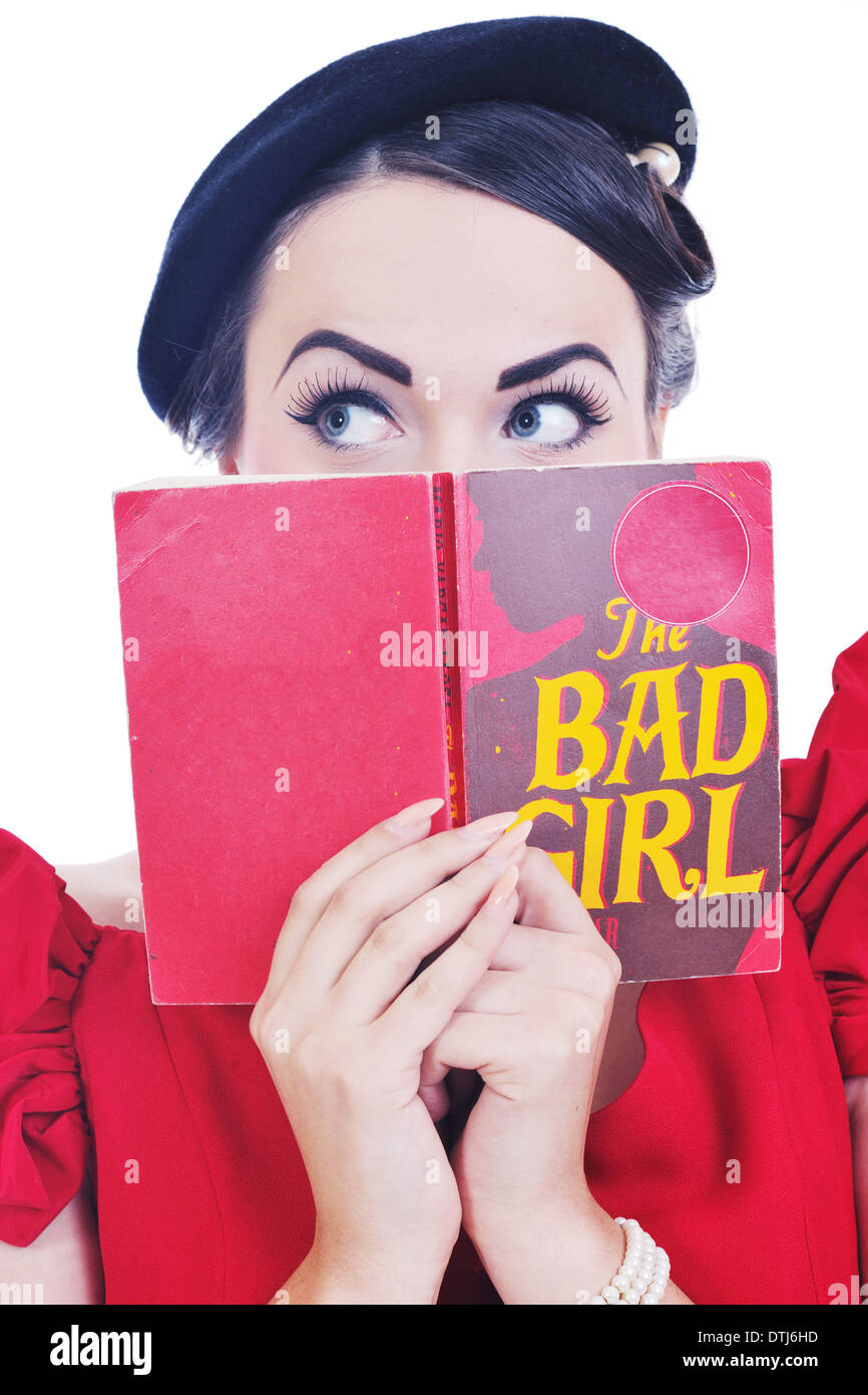 beautiful young woman read book Stock Photo - Alamy