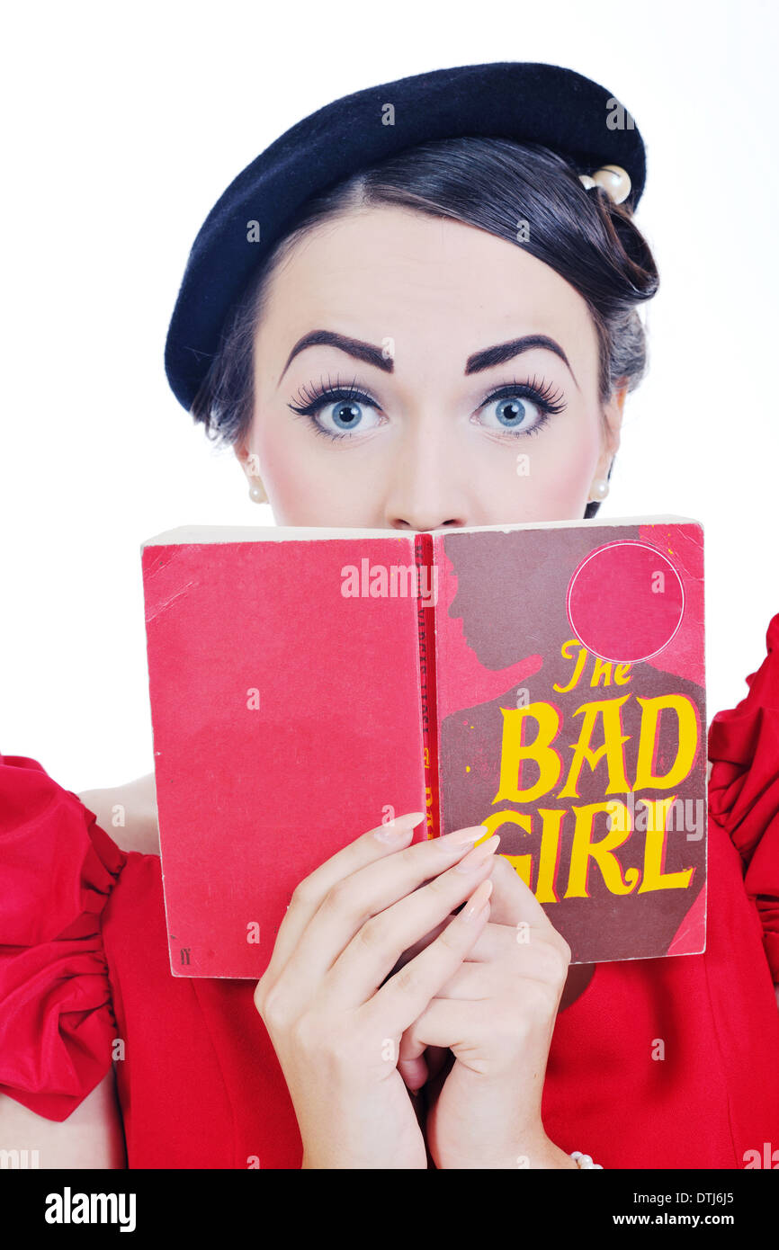 beautiful young woman read book Stock Photo - Alamy