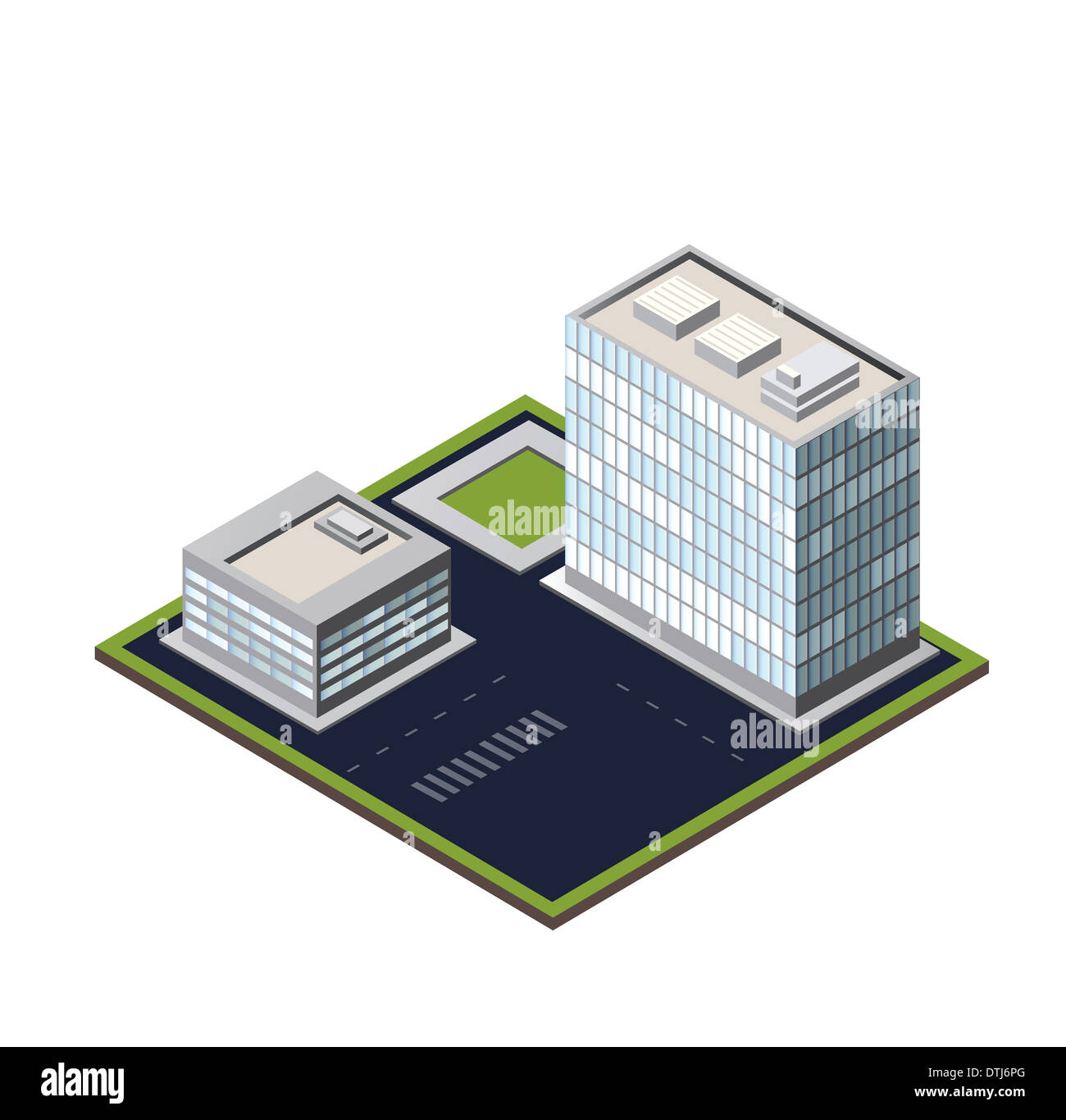 Vector city block on a white background Stock Photo - Alamy