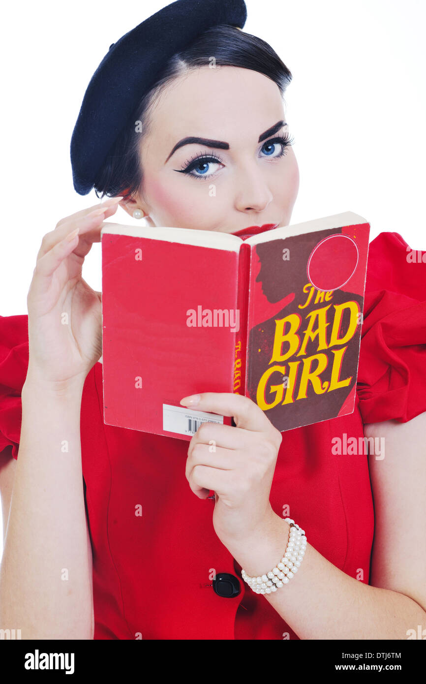 beautiful young woman read book Stock Photo - Alamy