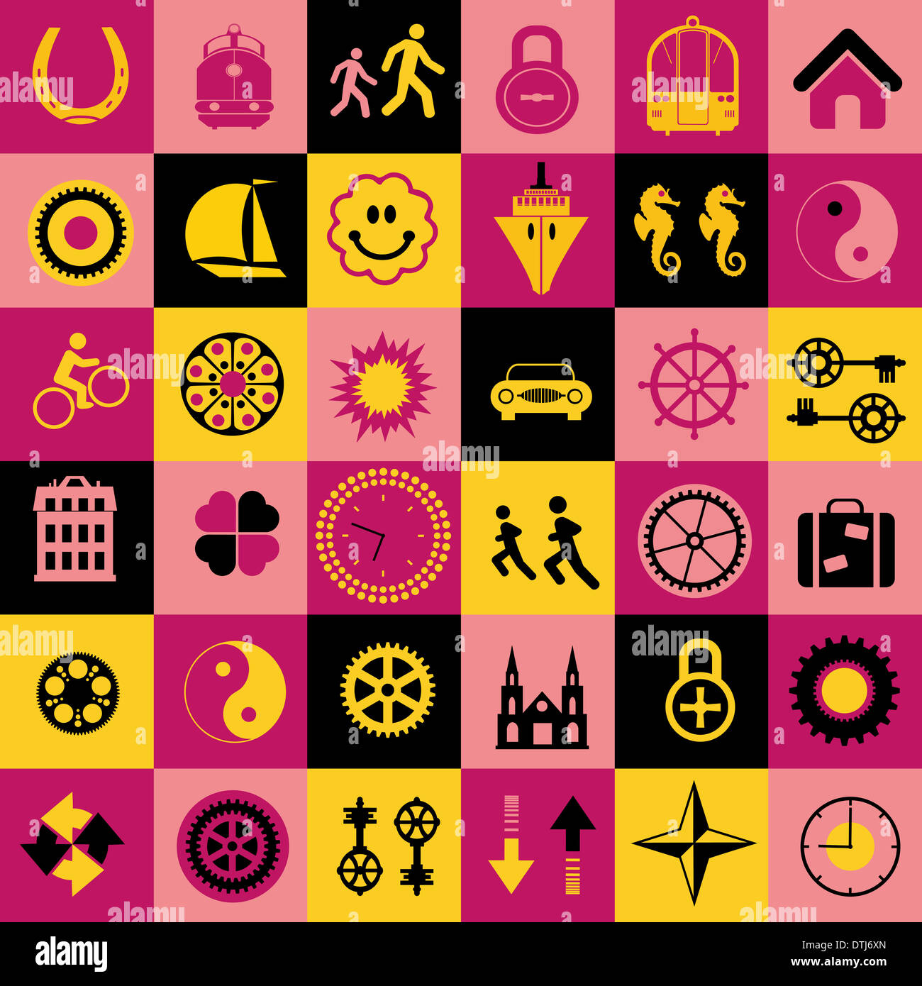 Color pattern with the different elements Stock Photo - Alamy