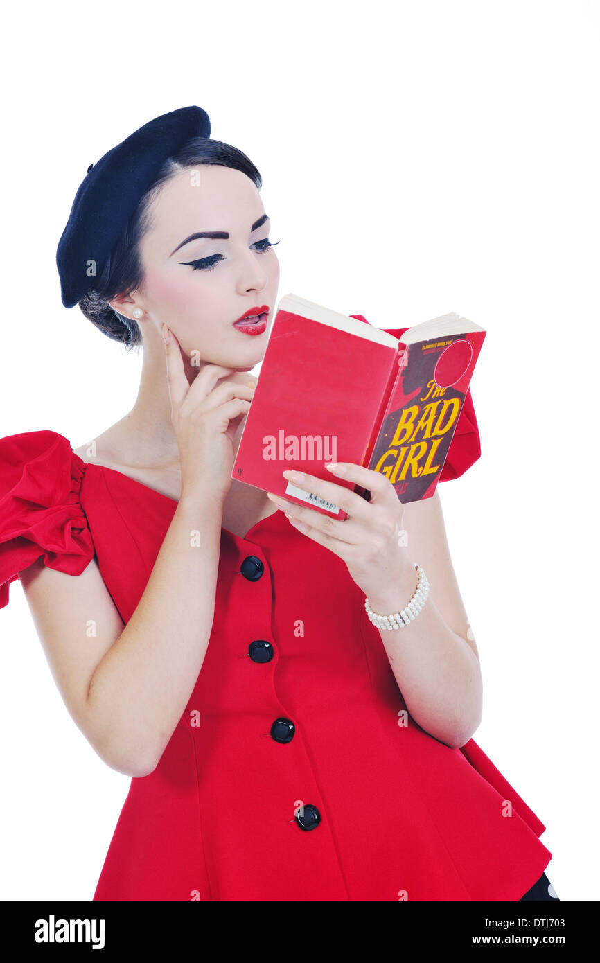 beautiful young woman read book Stock Photo - Alamy