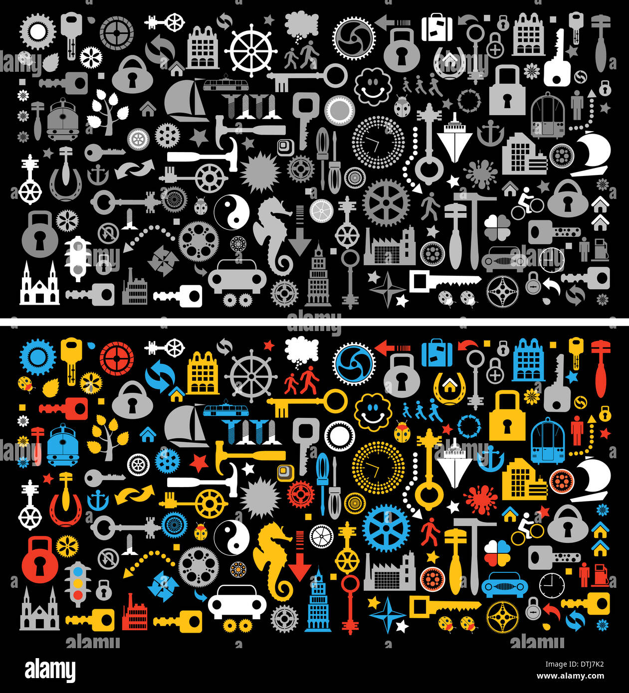 Vector background of elements of different colors Stock Photo - Alamy