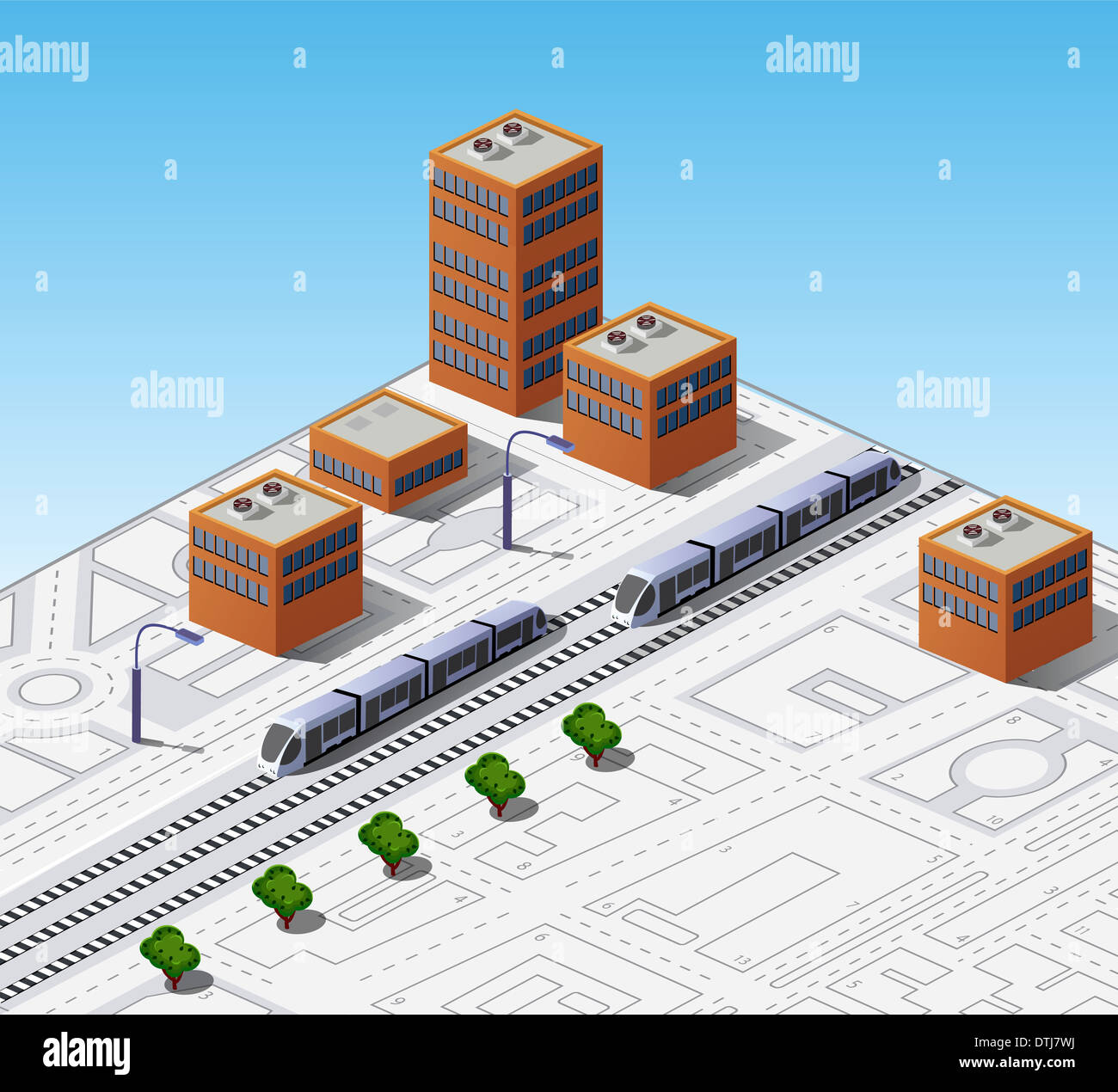 Cartoon train map hi-res stock photography and images - Alamy